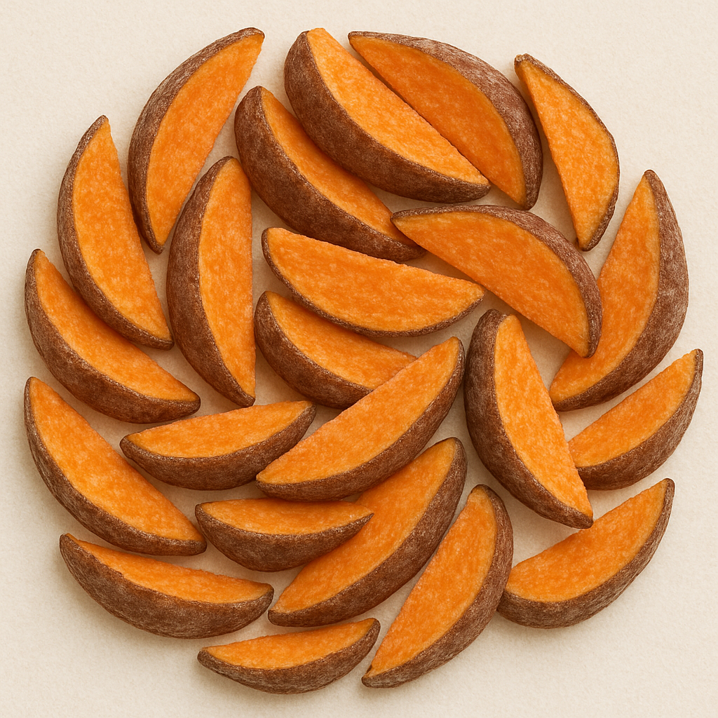 Fornitore di Patate dolci bio taglio rustico surgelate IQF all'ingrosso ...
